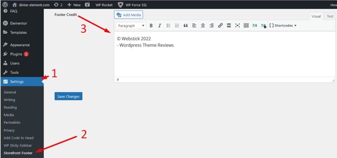 Remove Built With Storefront And Woocommerce [02 2025]