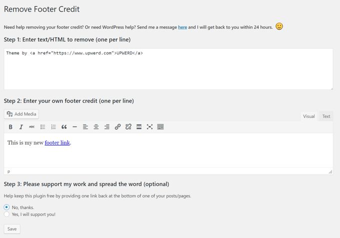 Remove Powered By WordPress From The Footer 04 2023 