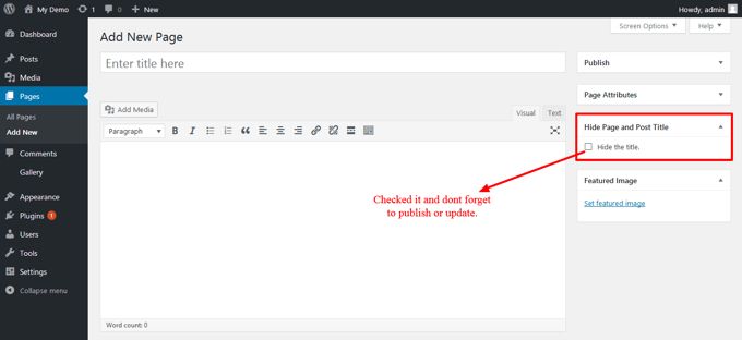 Remove Page Title Wordpress Hide Page Title 11 2022 